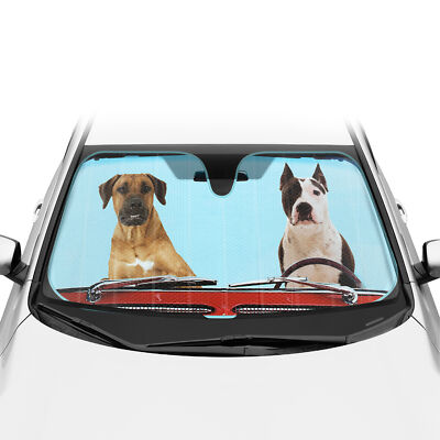 BDK 2 Dogs Driving Folding Car Windshield Sun Shade with 2 Side Car ...