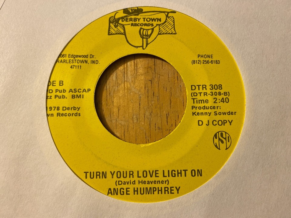 Ange Humphrey Turn Your Love Light On / Loved All Over 7" 45 Derby Town ...