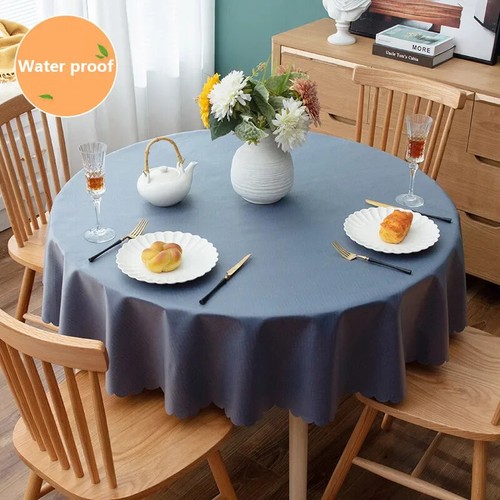 Proud Rose Round Table Cloth PVC Oil-proof Plastic Dining Tablecloth ...