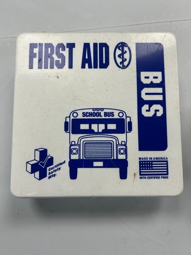Vintage Plastic box First Aid Kit School Bus Kit Fully Stocked | eBay
