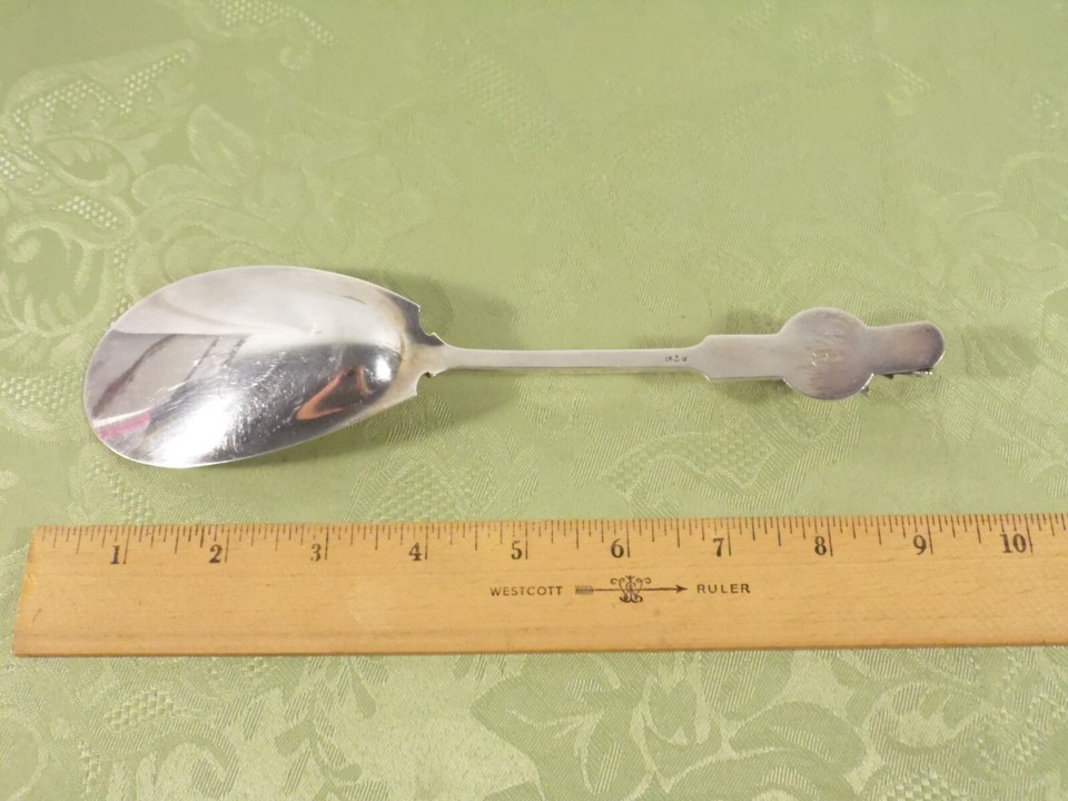 "SAXON STAG" (1855) by GORHAM ~ RARE COIN SILVER 9 1/8" PUDDING SPOON ...