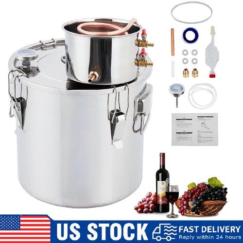 10Gal 38L Alcohol Still ,Stainless Steel Alcohol Distiller Wine Home ...