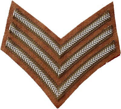 Sergeant Stripes WWI/ WWII style British Army Sgt Stripes/chevrons ...