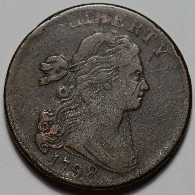 1798 Draped Bust Large Cent - 2nd Hair Style - Scratched - US 1c Copper ...