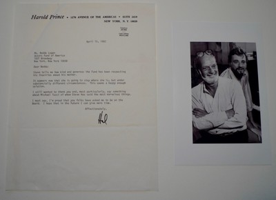 Harold Prince SIGNED letter - refers to Stephen Sondheim | eBay