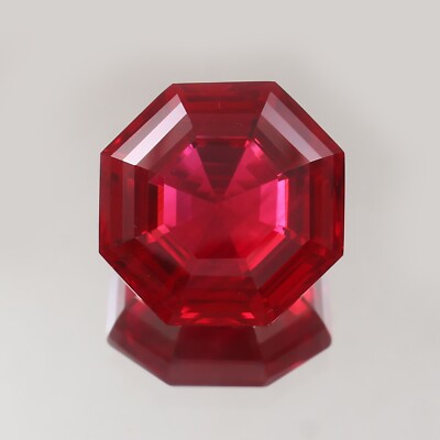 94Ct Natural Flawless Mozambique Red Ruby Loose Asscher Cut Gemstone ...