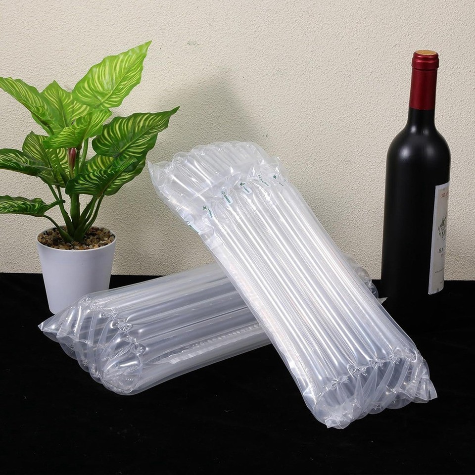 50-Pack Inflatable Wine Bottle Protector Bags, Reusable Air Column ...