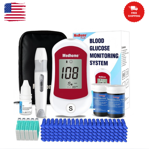 Diabetes Test Kit Blood Sugar Glucose Monitor Meter 206 PC Strips ...