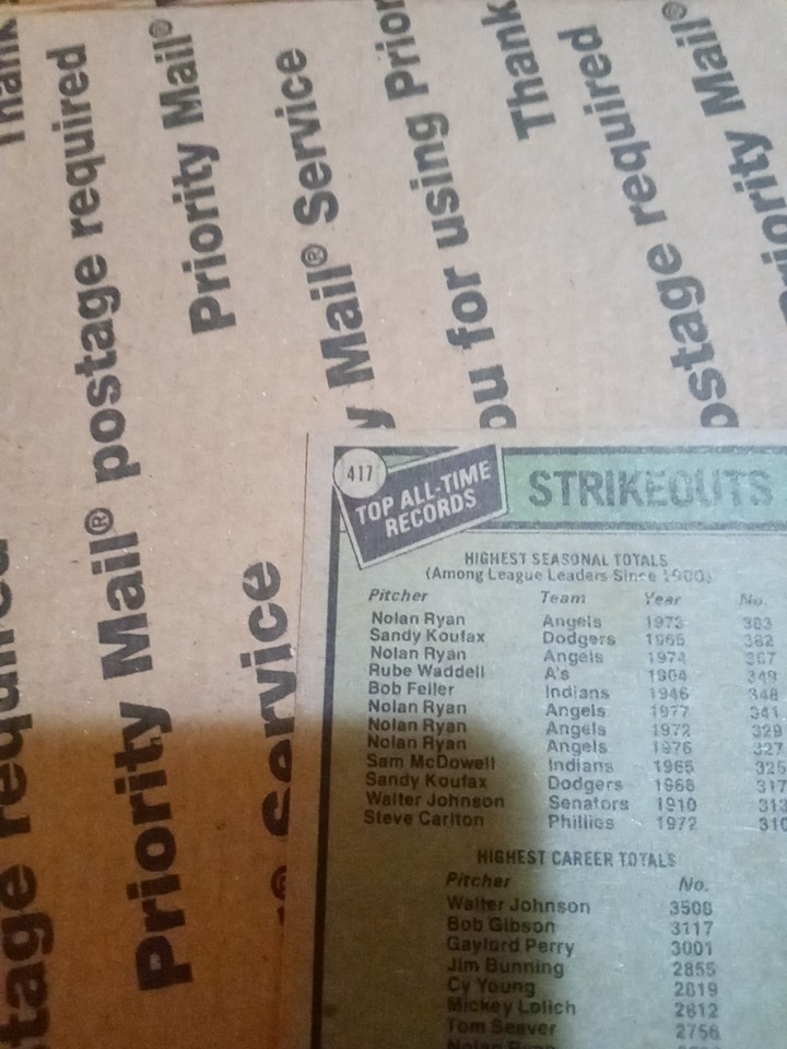 1979 Topps - All-Time Record Holders Nolan Ryan, Walter Johnson ...