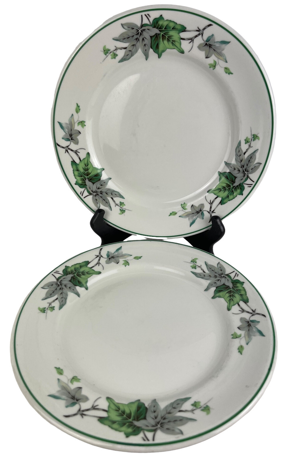 VTG Set Of 2 Shenango China Rimrol Welroc H15 91/2” Plate Green/Gray ...