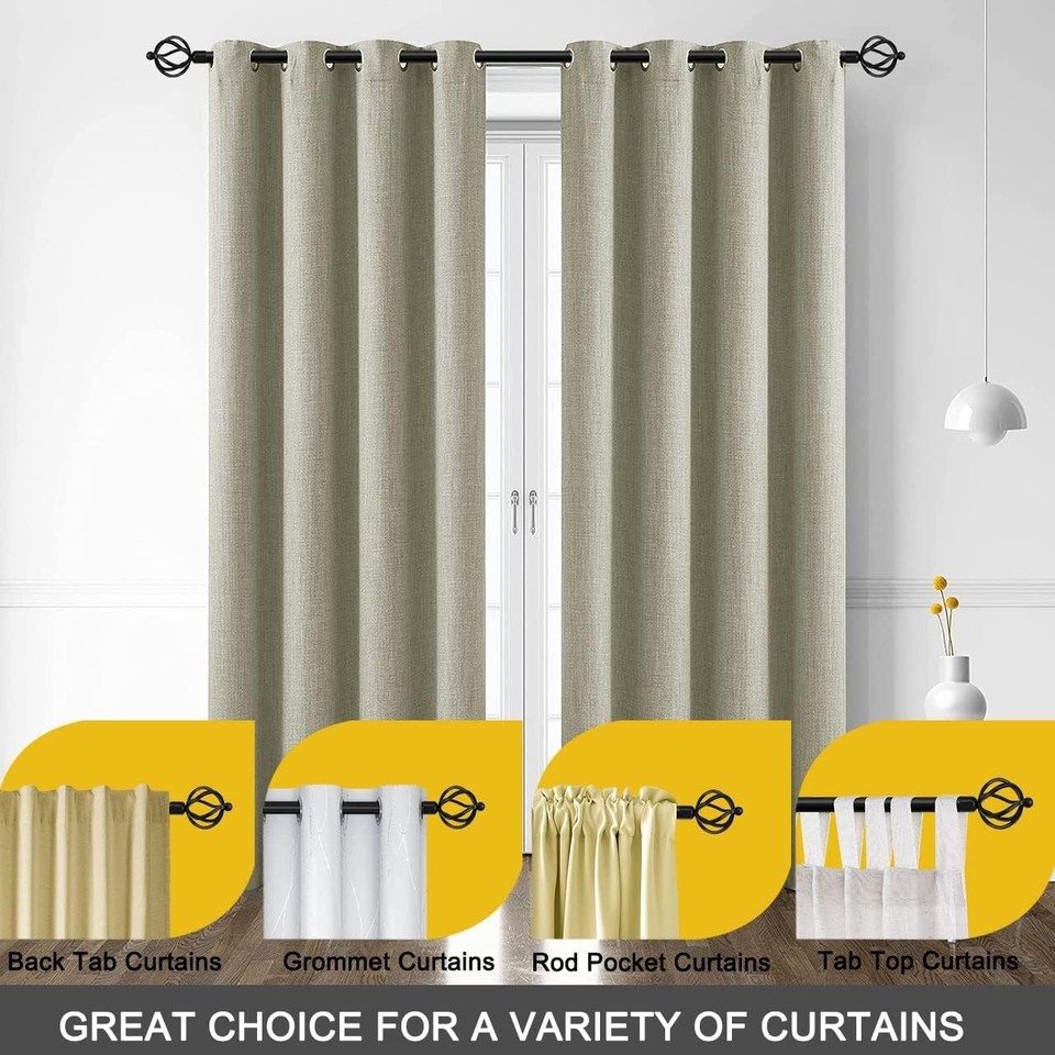 Curtain Rods for Window 3/4" Twist Cage Single Curtain Rod, 28 - 48 ...