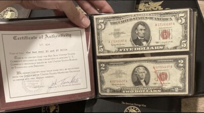 1963 US Red Seal Currency $2 and $5 LARGE Serial # A1…./A02… D6 A2 | eBay