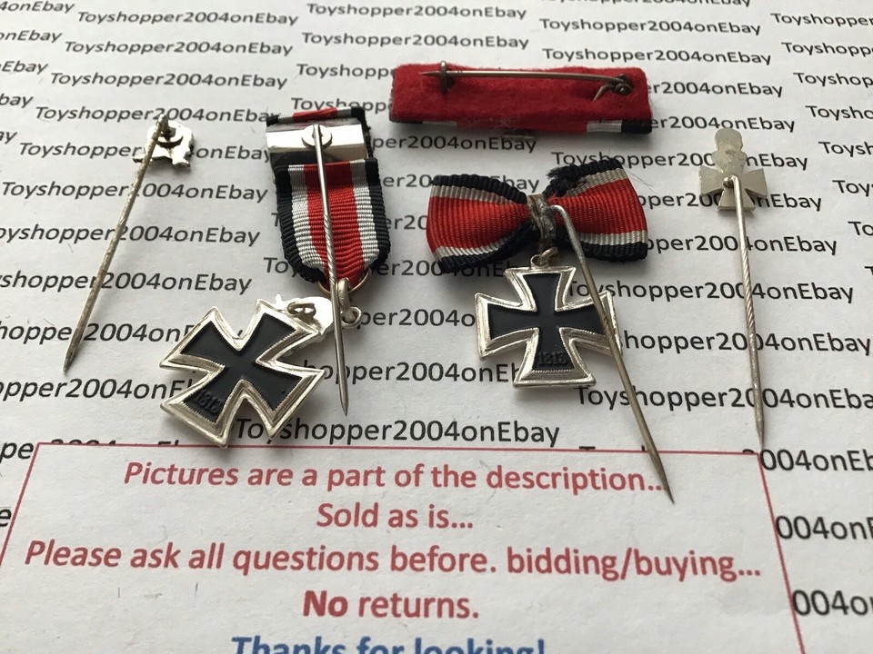 German WW2 1957 Veteran Knights Cross Oaks Swords Miniature Medals ...