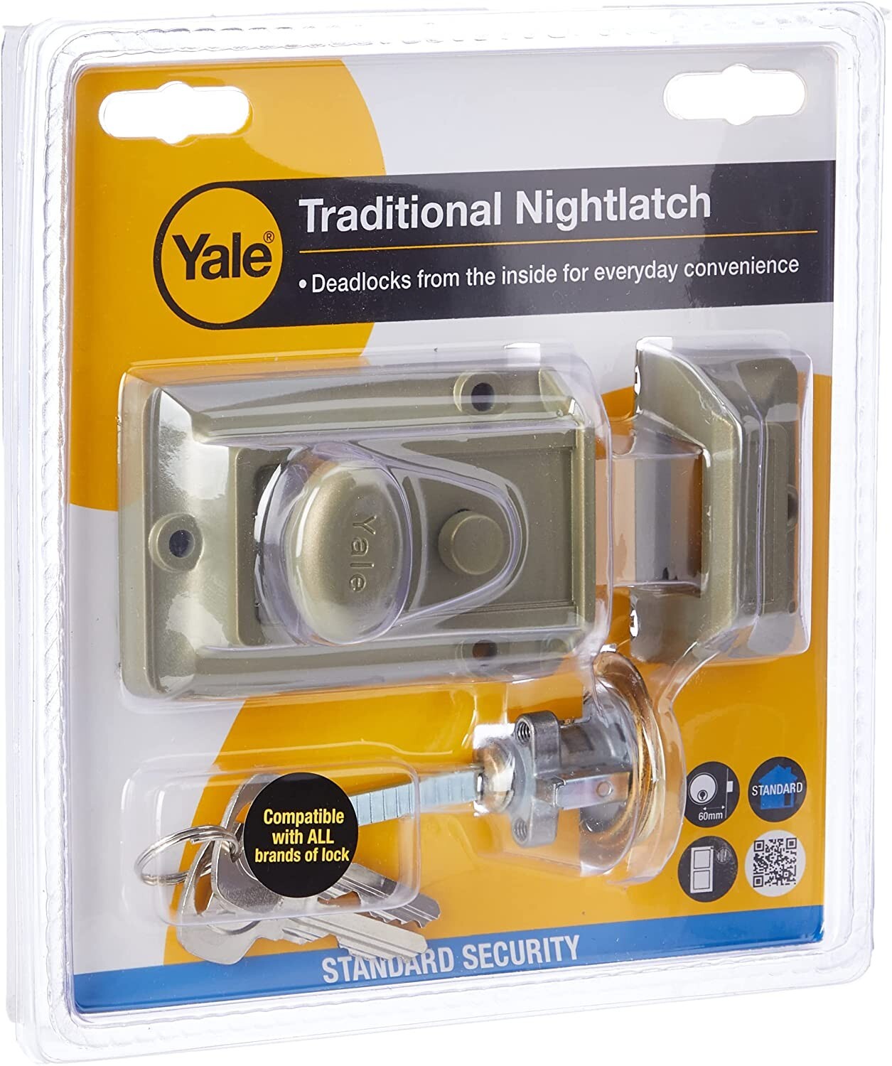 Yale NIGHT LATCHES 60mm Rim Cylinder Front Back Door Lock Nightlatch ...