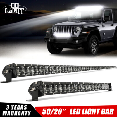 6D 52"+22"+Wire Roof Led Light Bar Spot For Land Rover Defenders 90 110 ...