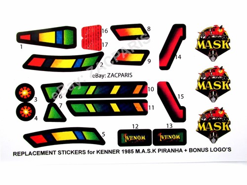 Stickers for KENNER M.A.S.K PIRANHA Stickers Personalized | eBay