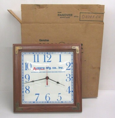 NEW! HANOVER AUSPRO MFG. CO. INC. SQUARE QUARTZ ADVERTISING CLOCK ...