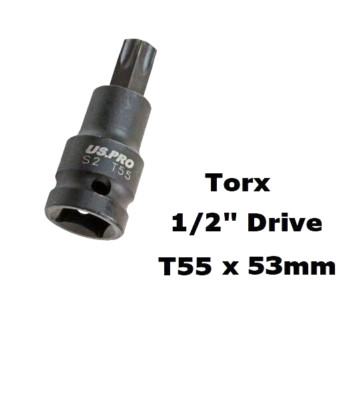 US PRO Industrial Impact T55 Torx / Star Bit Socket 1/2" Drive 53mm ...