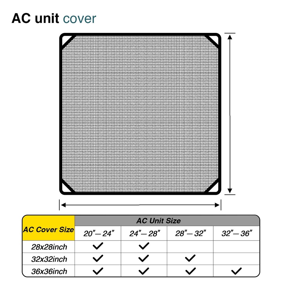 28-36" Summer Premium Air Conditioner Mesh Cover for Outside Units AC ...