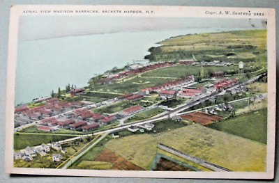 1920 era Aerial View of Madison Barracks. Sackets Harbor, N.Y. Postcard ...
