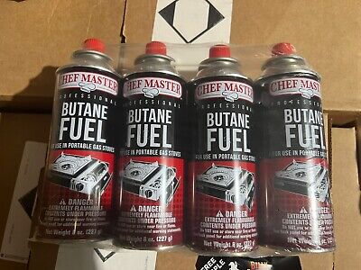 12 8-oz BUTANE FUEL CARTRIDGES (CANS) CHEF MASTER PORTABLE CAMPING ...