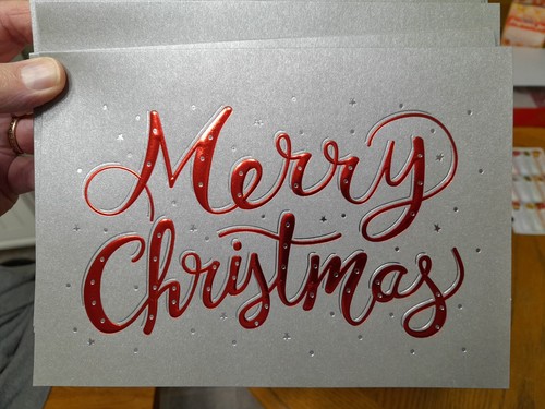 12 Masterpiece Studios Merry Christmas Cards w/envelopes Silver & Red ...