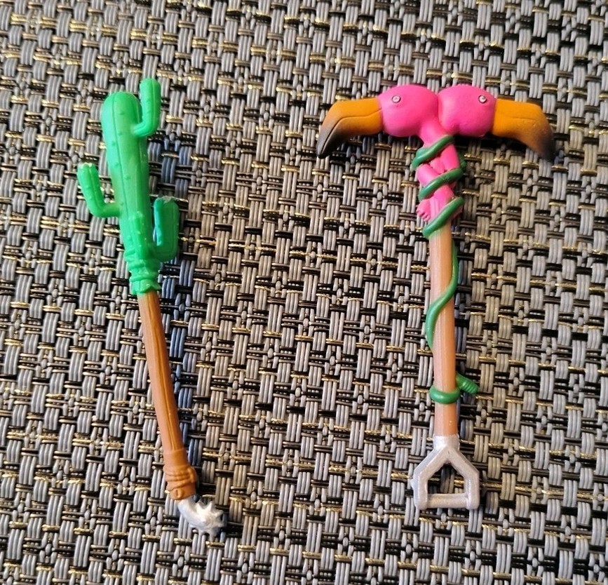 Lot of 2 Fortnite Figures Accessories Prickly Pickaxe Pink Flamingo ...
