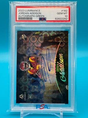 Jordan Addison RC Auto Panini 2023 Luminance Autograph Green PSA 10 (18 ...