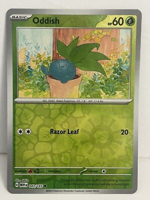 Pokemon 151 TCG Oddish 043/165 Reverse Holo Rare NM | eBay