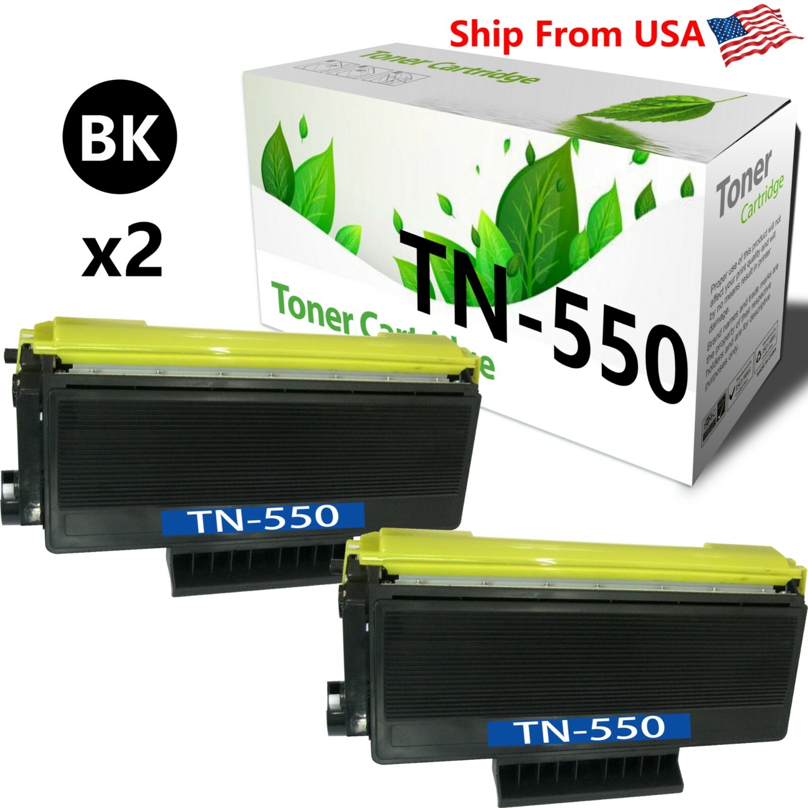 2 Pack TN-550 TN550 Toner Cartridge for HL-5250DNT MFC-8870DW Printer ...