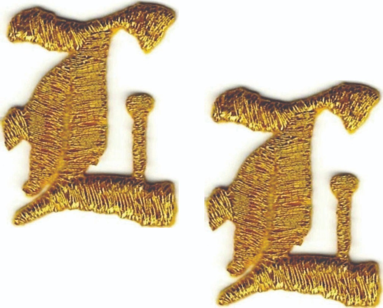 Gothic Old English L Patch Gold Iron-On Embroidered Letters (1 1/8 ...