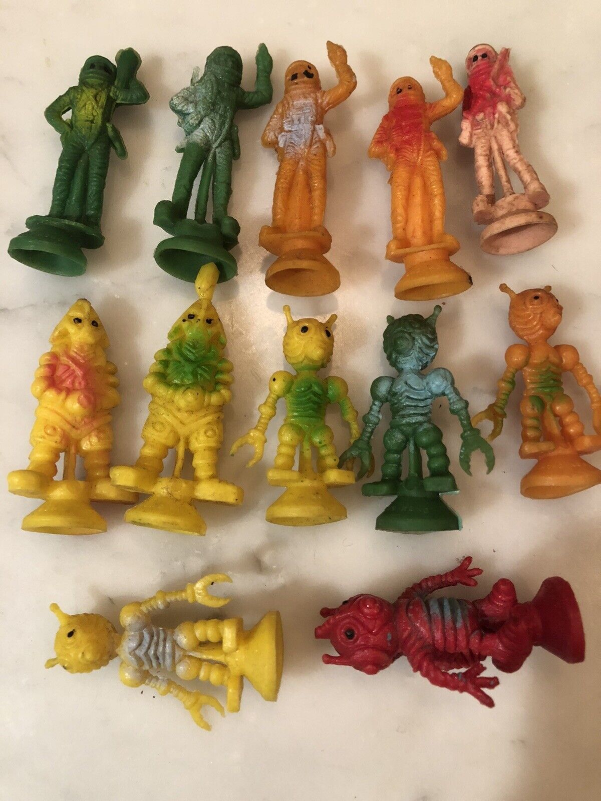 Vintage 1970's spaceman and alien soft suction cup figures set of 12 ...