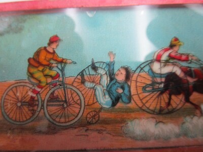 Color Plank Racing Riders Horses and Bicycles Magic Lantern Slide | eBay