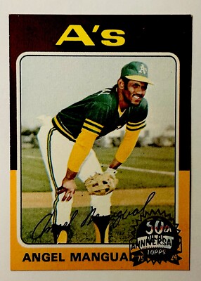 ANGEL MANGUAL TOPPS 2024 HERITAGE 1975 BUYBACK 50TH GOLD STAMP ...