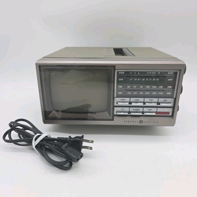 Vintage Television GE 7-7150A Portable CRT TV AM/FM Radio Combo Tube ...