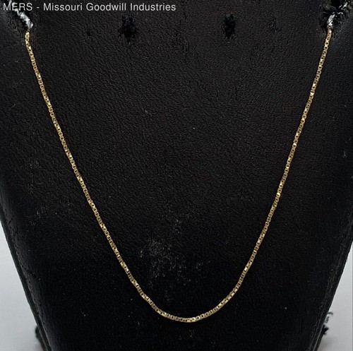 21.5" 14K Yellow Gold Italian Box Chain Link Necklace - 1.67 Grams | eBay