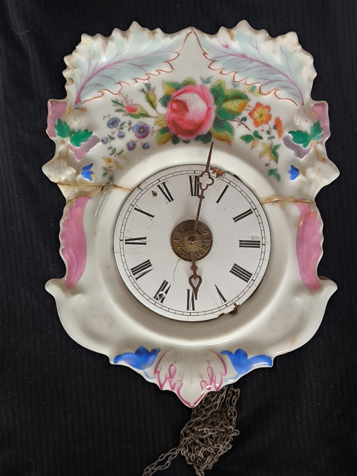 Alte Schwarzwälder Schilderuhr Porzellan mit Wecker Wanduhr Bastler Teileträger | eBay