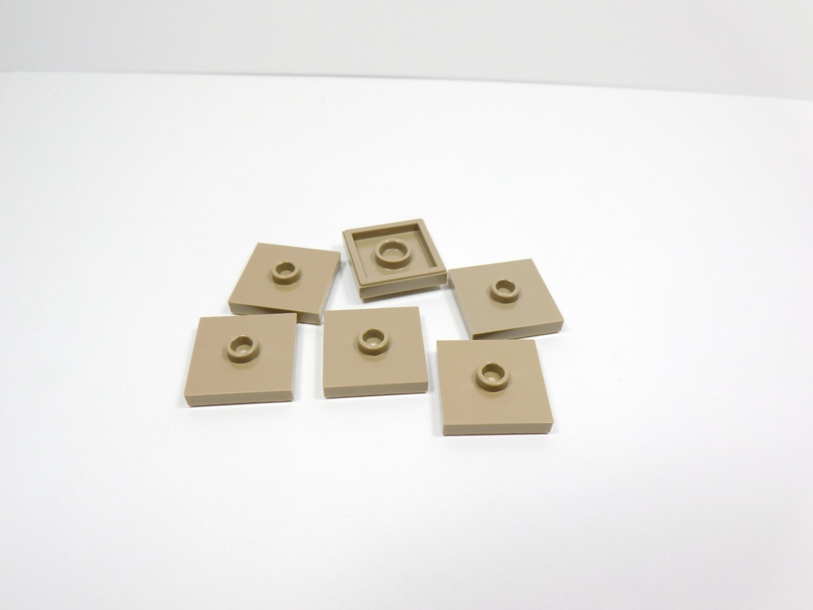 LEGO Lot of 6 Dark Tan 2x2 Smooth Tiles Plates w/ Stud in Center I1 | eBay
