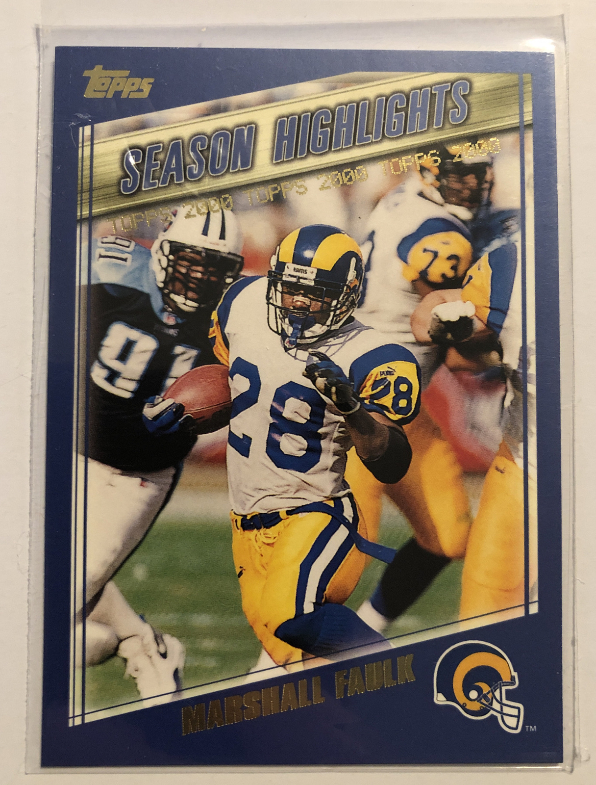 Marshall Faulk St. Louis Rams 2000 Topps #325 Season Highlights ...