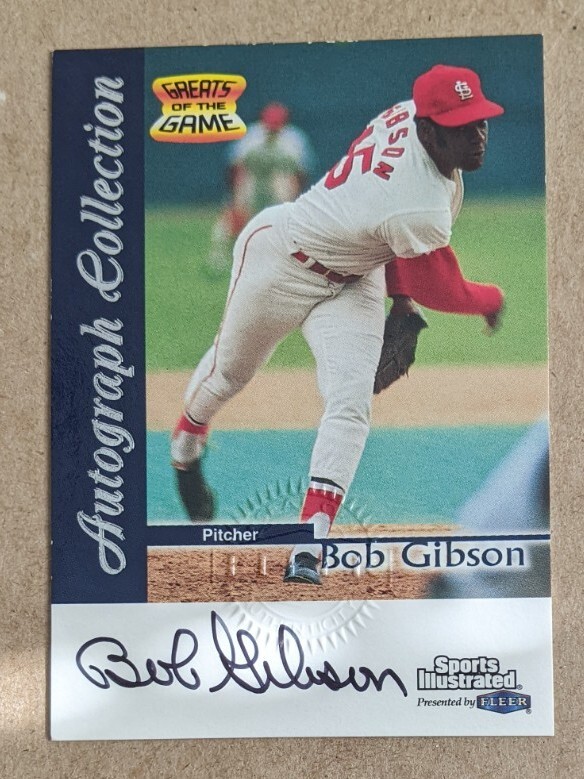 1999 SPORTS ILLUSTRATED GREATS OF THE GAME AUTOGRAPHS #27 BOB GIBSON ...