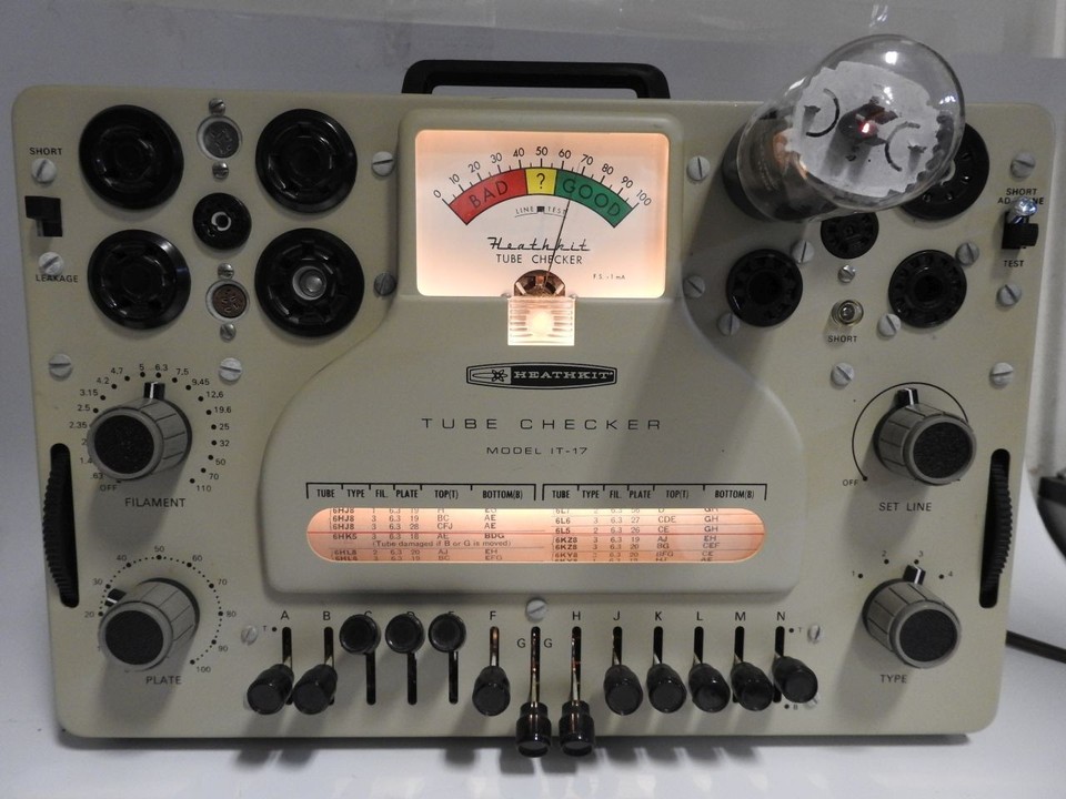 EXCELLENT HEATHKIT IT-17 VACUUM TUBE TESTER - TESTS FROM EARLY TO ...