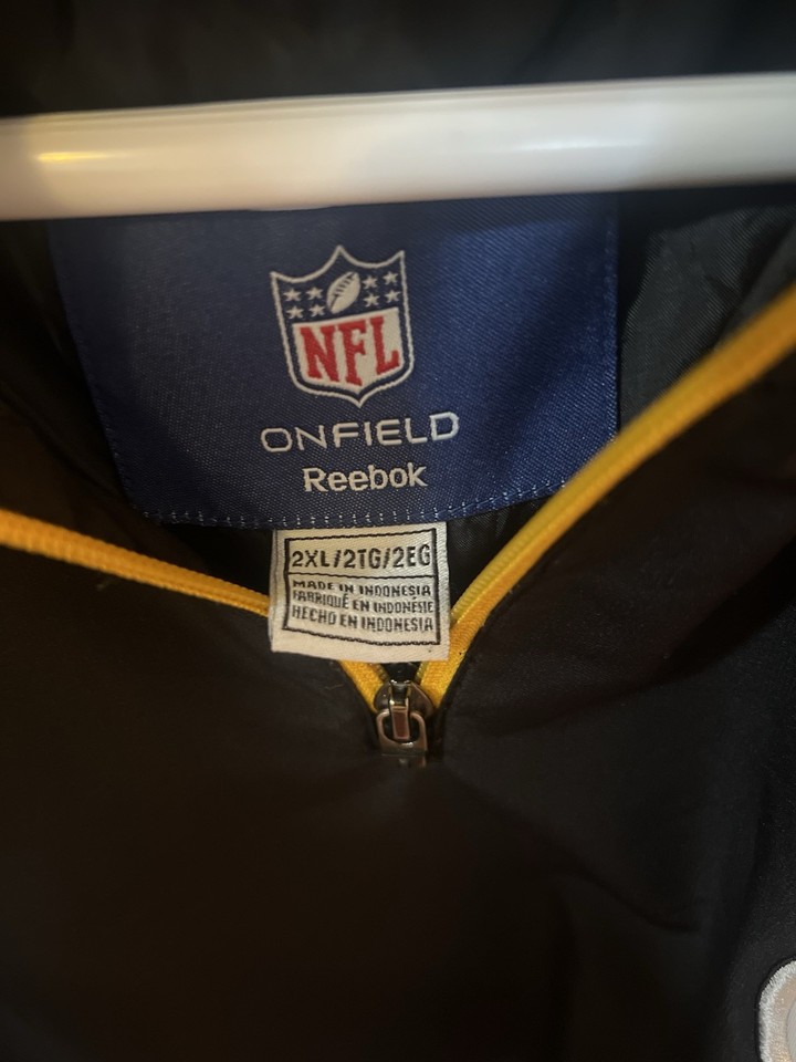 NFL Steelers Reebok Onfield Half Zip Windbreaker W/Zipper Sides Men’s ...