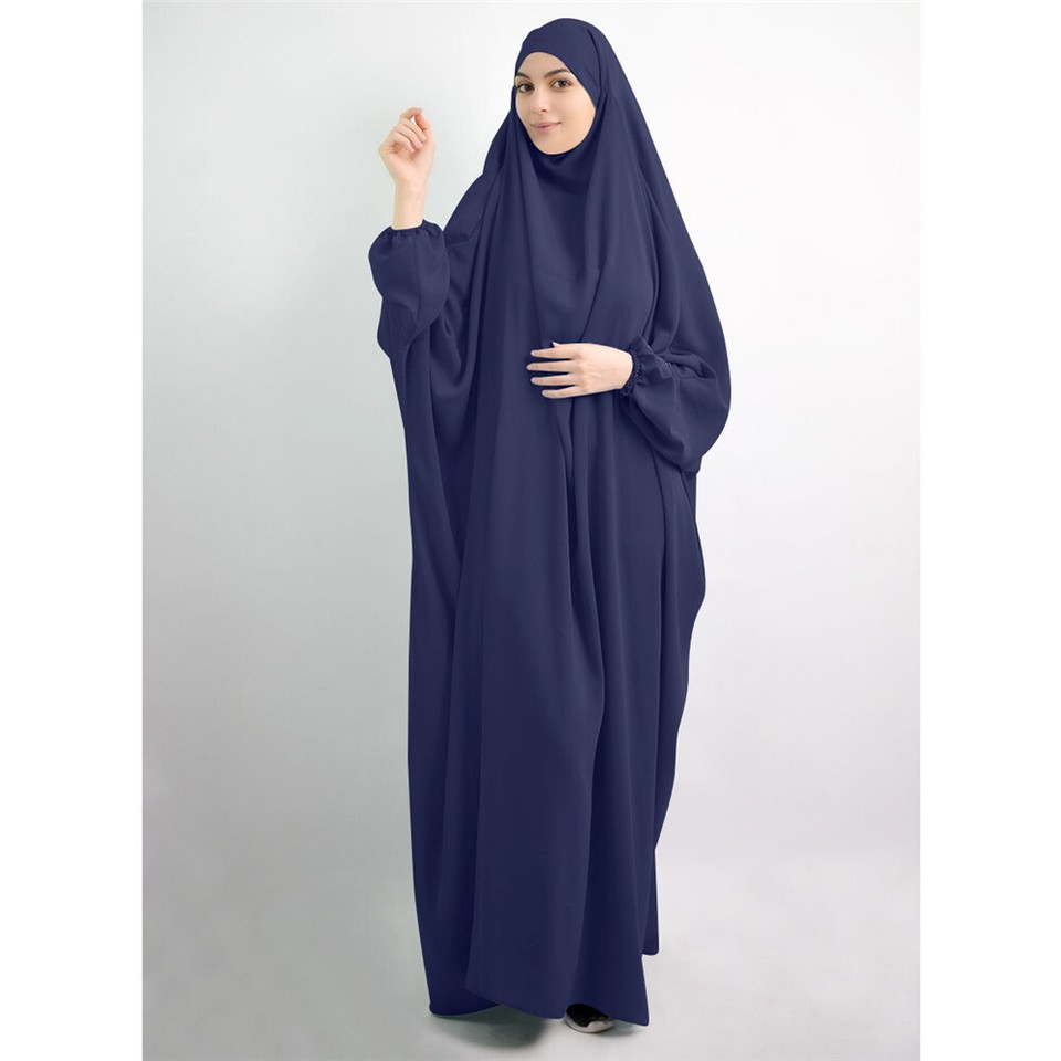 One Size Overhead Burqa Kaftan Robe Muslim Women Long Dress Islamic ...