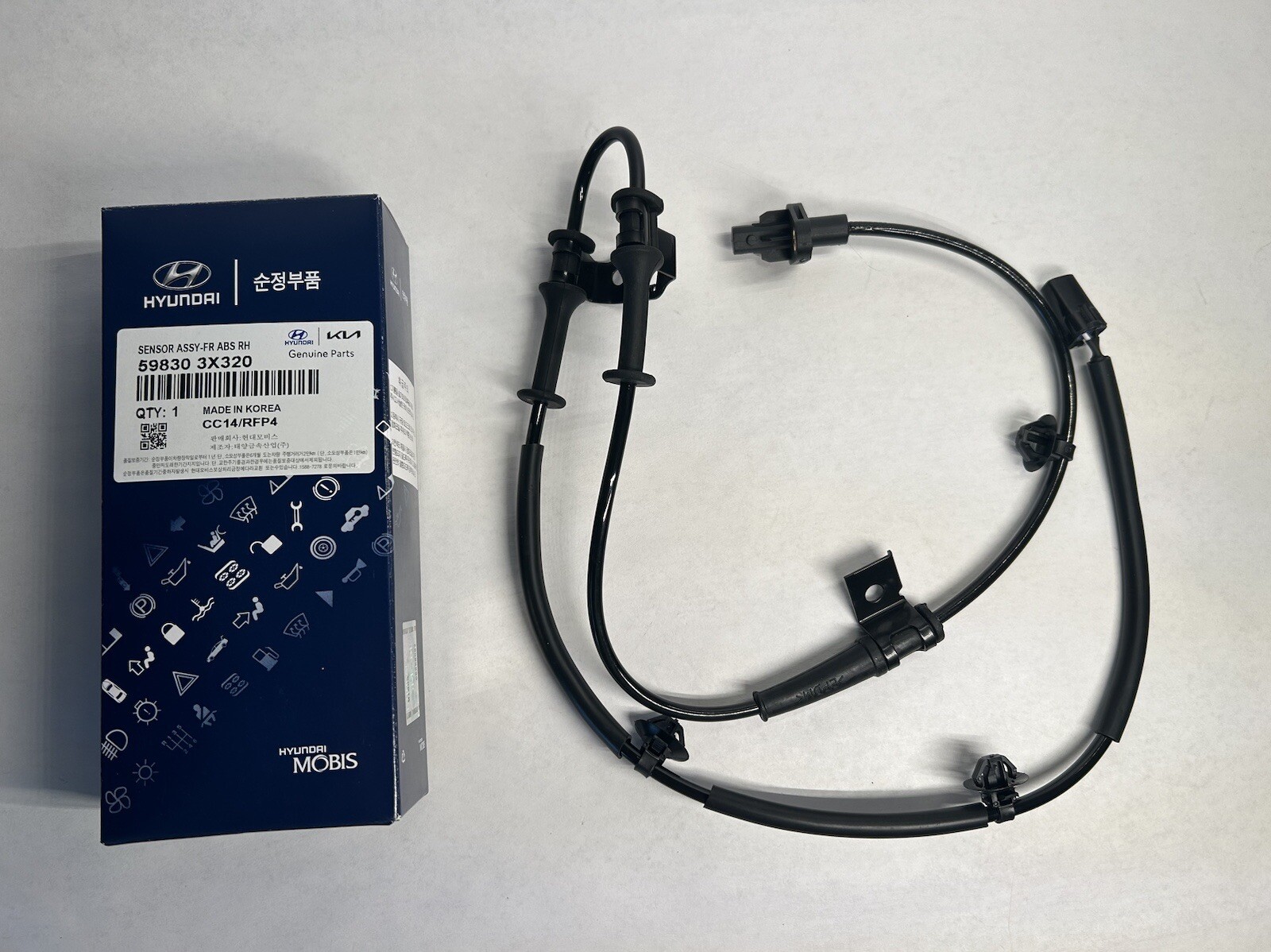 ABS Speed Wheel Sensor FRONT RIGHT for 11-16 Hyundai Elantra 59830 ...