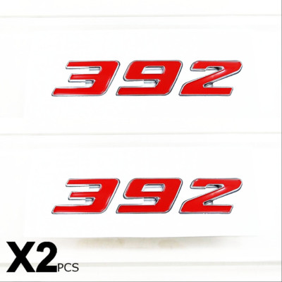 2pc Red 392 Badge Emblem Chrome Trim fits MOPAR 392 HEMI - 1 PAIR | eBay