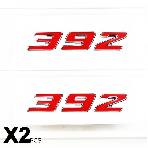 2pc Red 392 Badge Emblem Chrome Trim fits MOPAR 392 HEMI - 1 PAIR | eBay