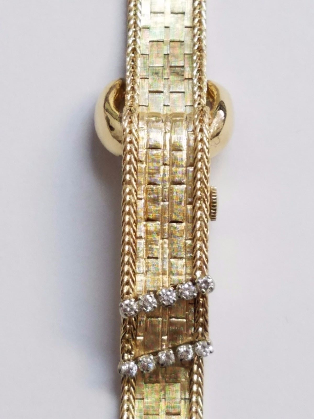 VINTAGE 14 KARAT YELLOW GOLD AND DIAMOND BERLIS LADIES WATCH / BRACELET ...