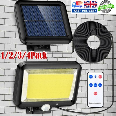Solar Power LED PIR Motion Sensor Wall Light Security Outdoor Garden ...
