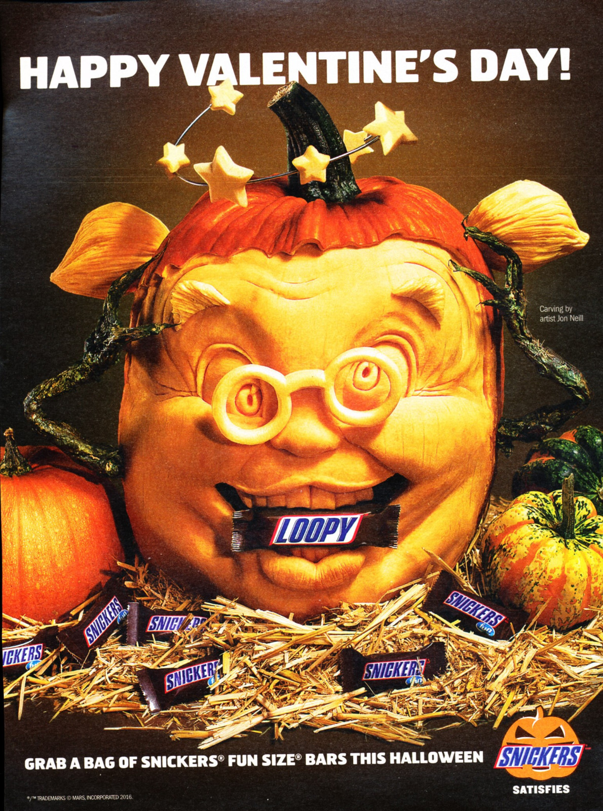 SNICKERS CANDY AD #22 MAGAZINE promo AD 2016 HAPPY VALENTINE'S DAY! | eBay