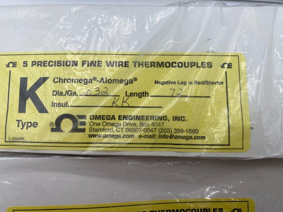 OMEGA THERMOCOUPLES LOT 10 PCS KMQSS-040U-6 KAPTON .20 36" TEFLON .010 ...